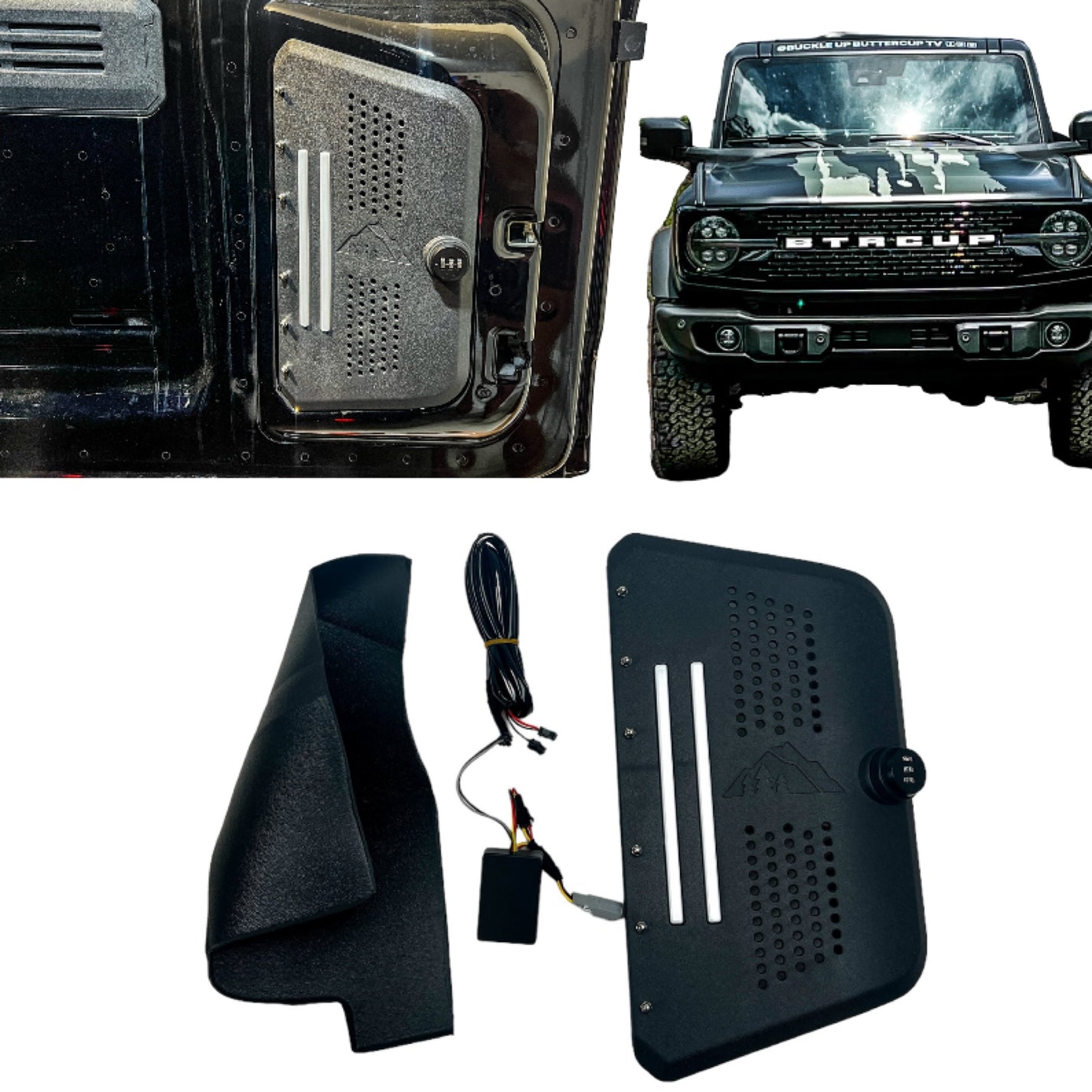 LUMEN8 Tailgate Locking Storage Door with Light for 2021+ Ford Bronco ...