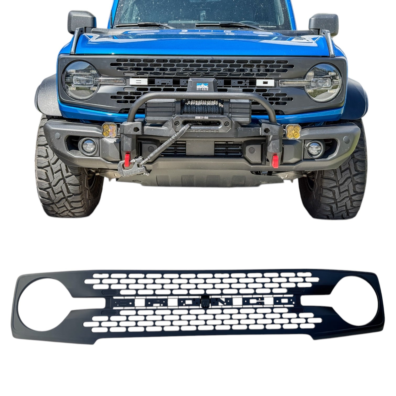 Buckle Up Off-Road Matte Black Badlands-Style Grille for 2021+ Ford Br